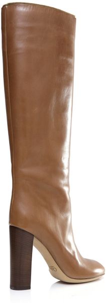 Chloé Leather Knee High Boots In Brown Tan Lyst