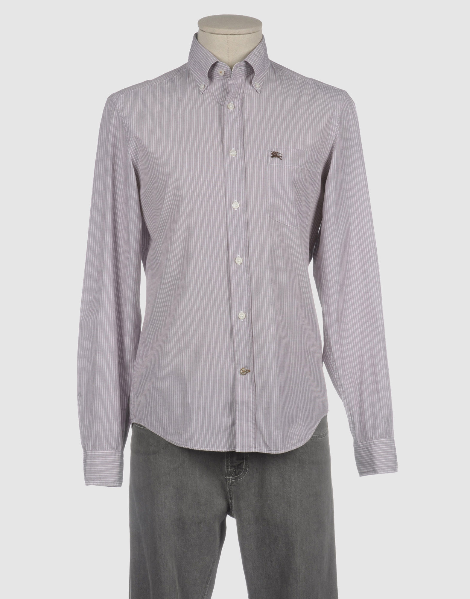 Burberry Brit Long Sleeve Shirts In Purple For Men Lyst