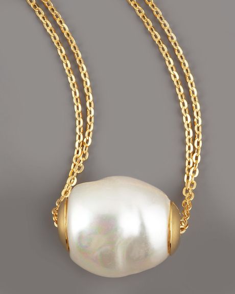 Majorica Gold Pearl Pendant Necklace in Gold (pearl) | Lyst Majorica Gold Pearl Pendant Necklace in Gold (pearl) | Lyst