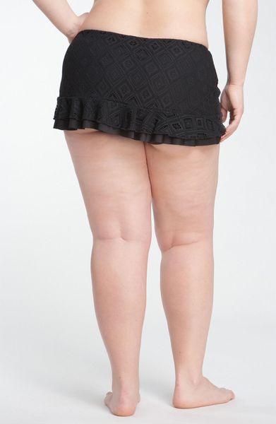 Becca Diamond In The Rough Skirted Bikini Bottoms In Black Lyst