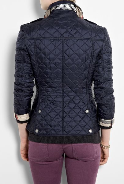 Burberry Brit Cropped Quilted Jacket in Blue (navy) | Lyst Burberry Brit Cropped Quilted Jacket in Blue (navy) | Lyst