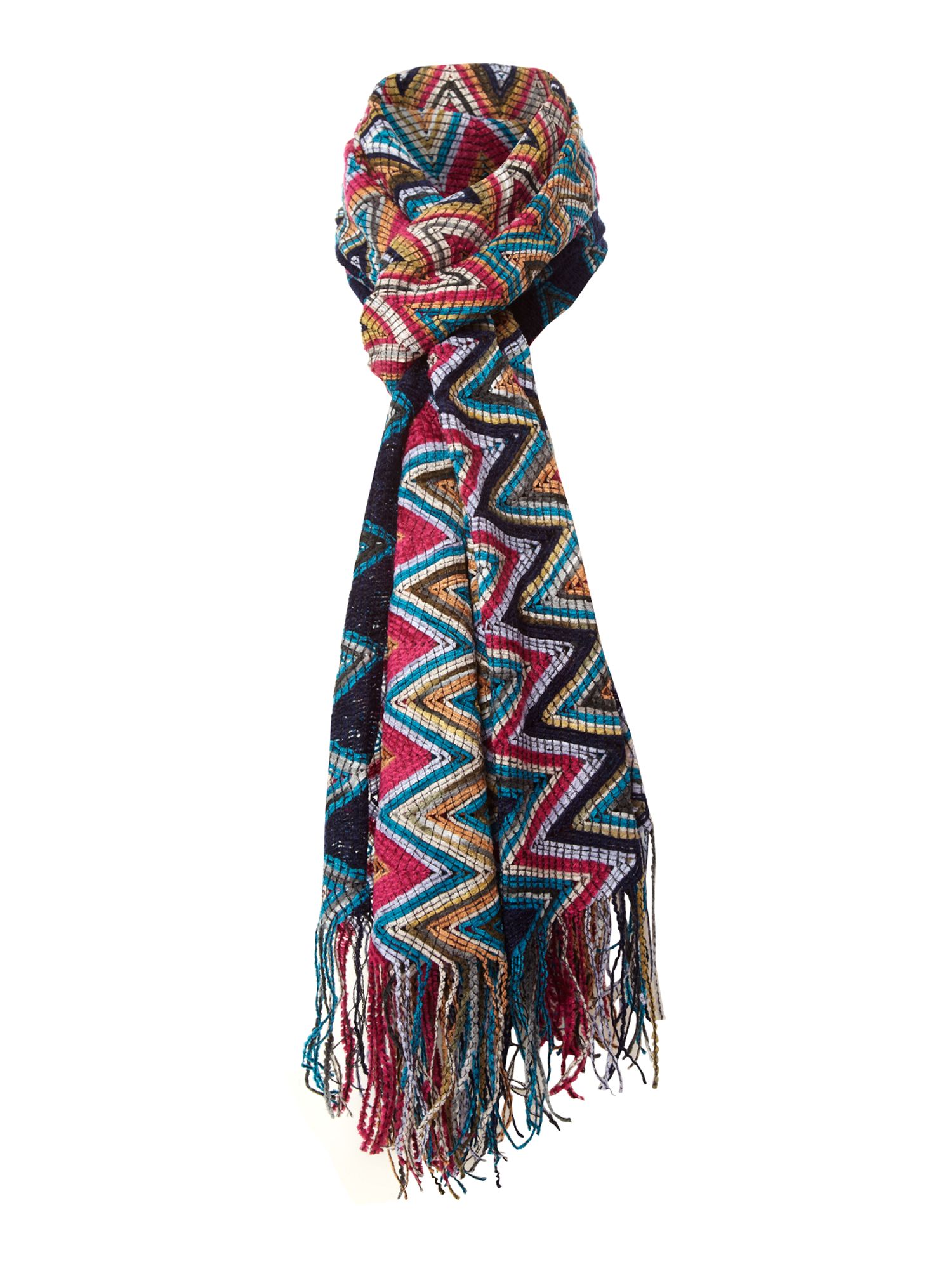 Missoni Zig Zag Pattern Scarf in Multicolor (blue) | Lyst Missoni Zig Zag Pattern Scarf in Multicolor (blue) | Lyst