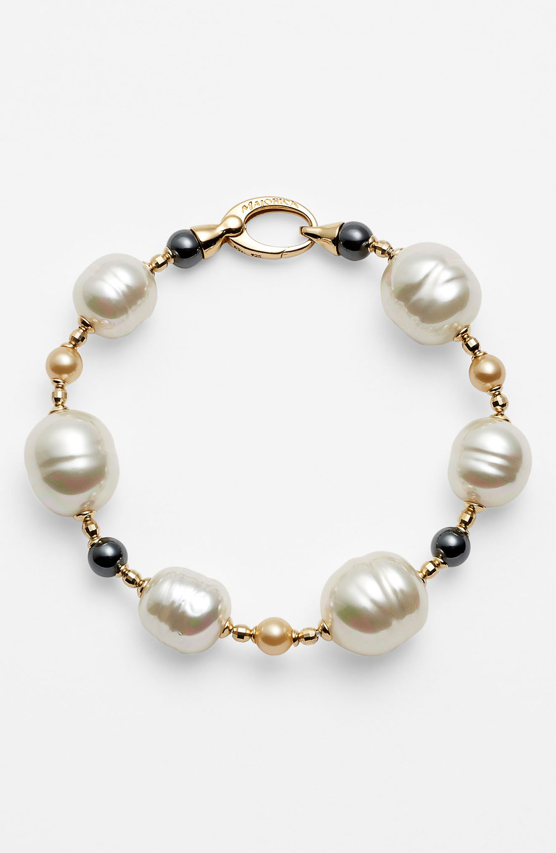 Majorica Pearl Line Bracelet in Gold (gold/ multi pearl) | Lyst