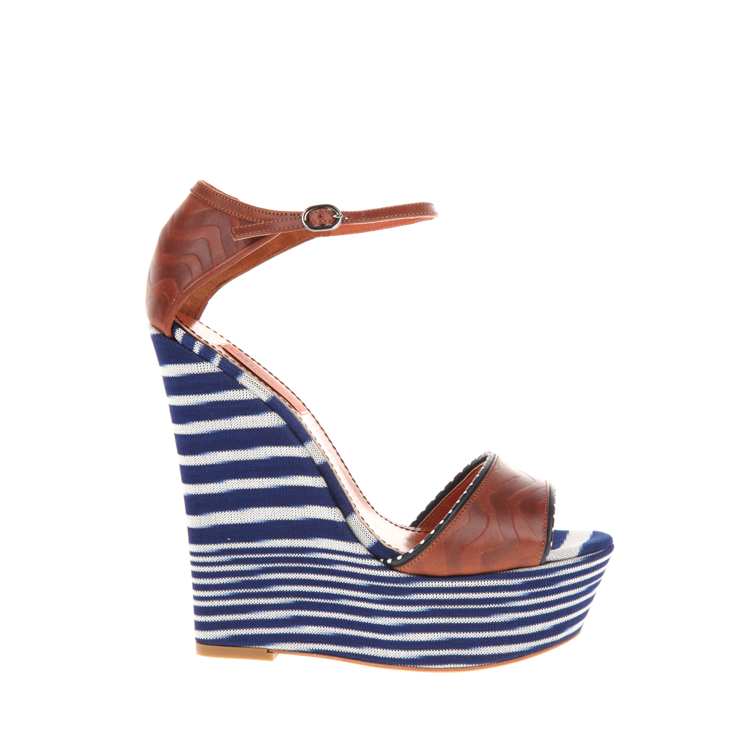 Missoni Sandals in Zigzag Embossed Leather and Wedge Heel Covered in ... Missoni Sandals in Zigzag Embossed Leather and Wedge Heel Covered in ...