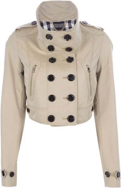 Burberry Brit Cropped Flying Jacket in Beige (honey) | Lyst Burberry Brit Cropped Flying Jacket in Beige (honey) | Lyst