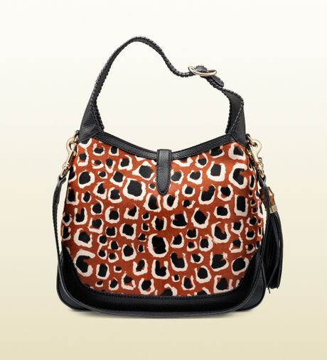 Gucci New Jackie Leopard Print Calf Hair Shoulder Bag in Animal ... Gucci New Jackie Leopard Print Calf Hair Shoulder Bag in Animal ...