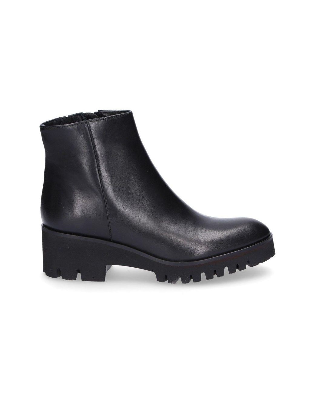 Lamica Black Leather Ankle Boots in Black - Lyst