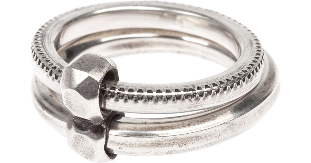 Lyst - Werkstatt:München Double Band Ring in Metallic for Men