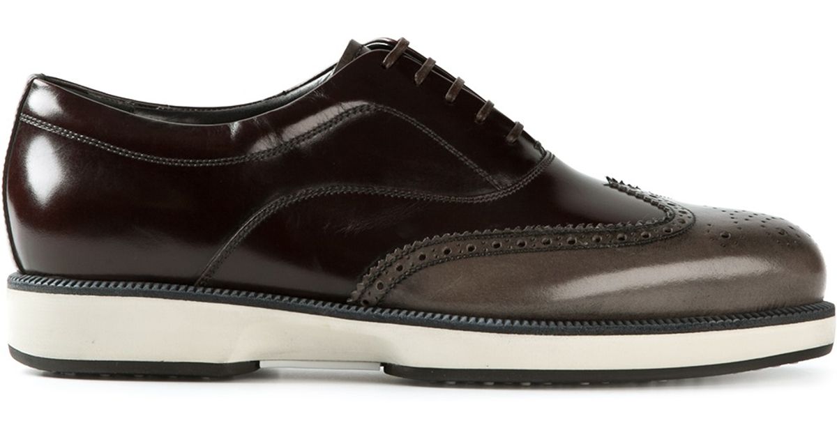 Lyst - Ferragamo Chunky Sole Brogues in Brown for Men