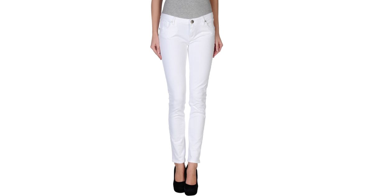 Who*s who Casual Pants in White - Save 81% | Lyst