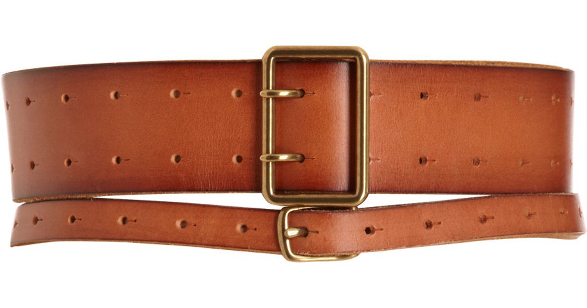 Lyst - Linea Pelle Maya Double Waist Belt in Brown