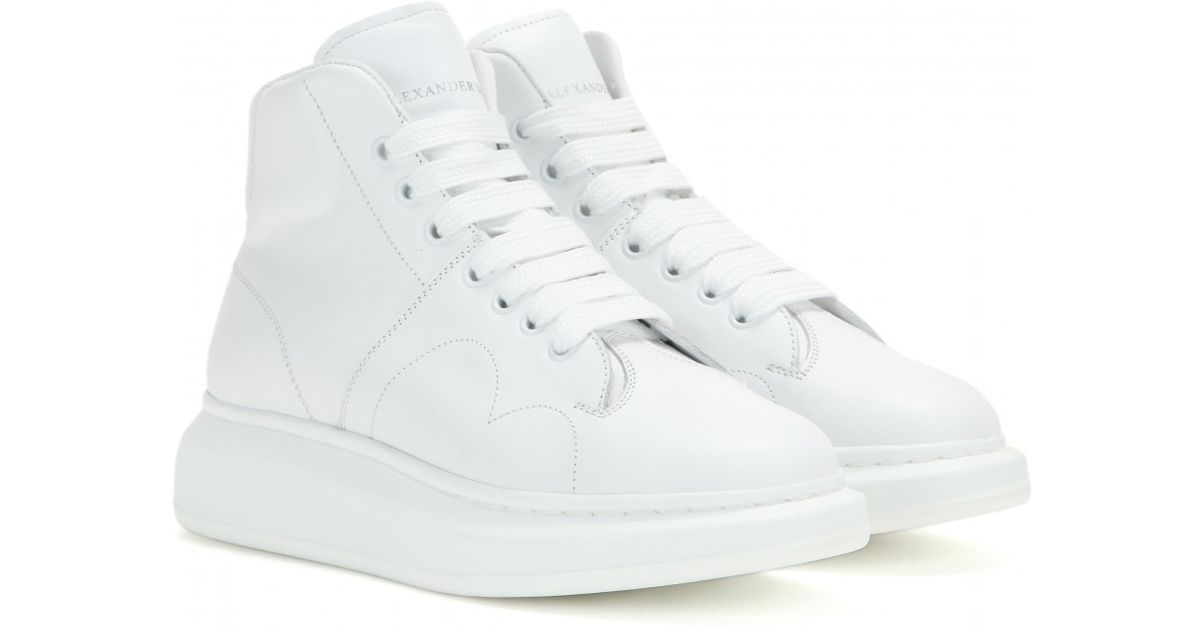 Lyst - Alexander Mcqueen Larry Leather High-top Sneakers in White