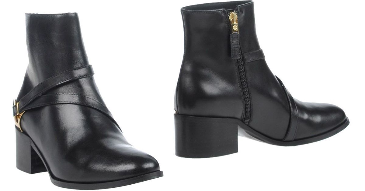Lyst - L.K.Bennett Wraparound Leather Ankle Boots in Black