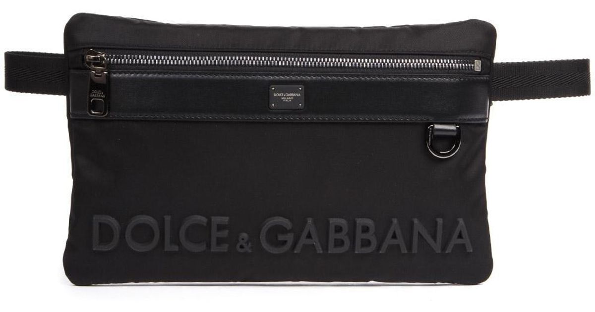 Dolce & Gabbana Logo Belt Bag in Black for Men - Lyst