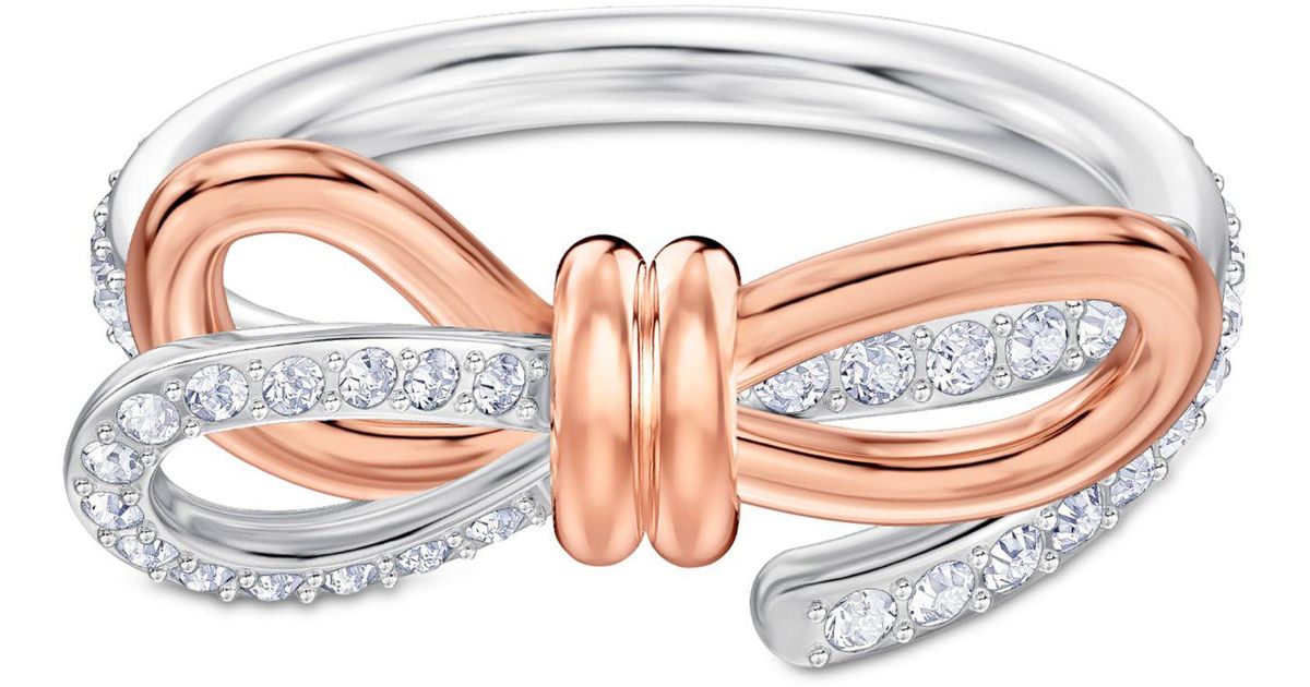 Swarovski Lifelong Bow Ring in White - Lyst