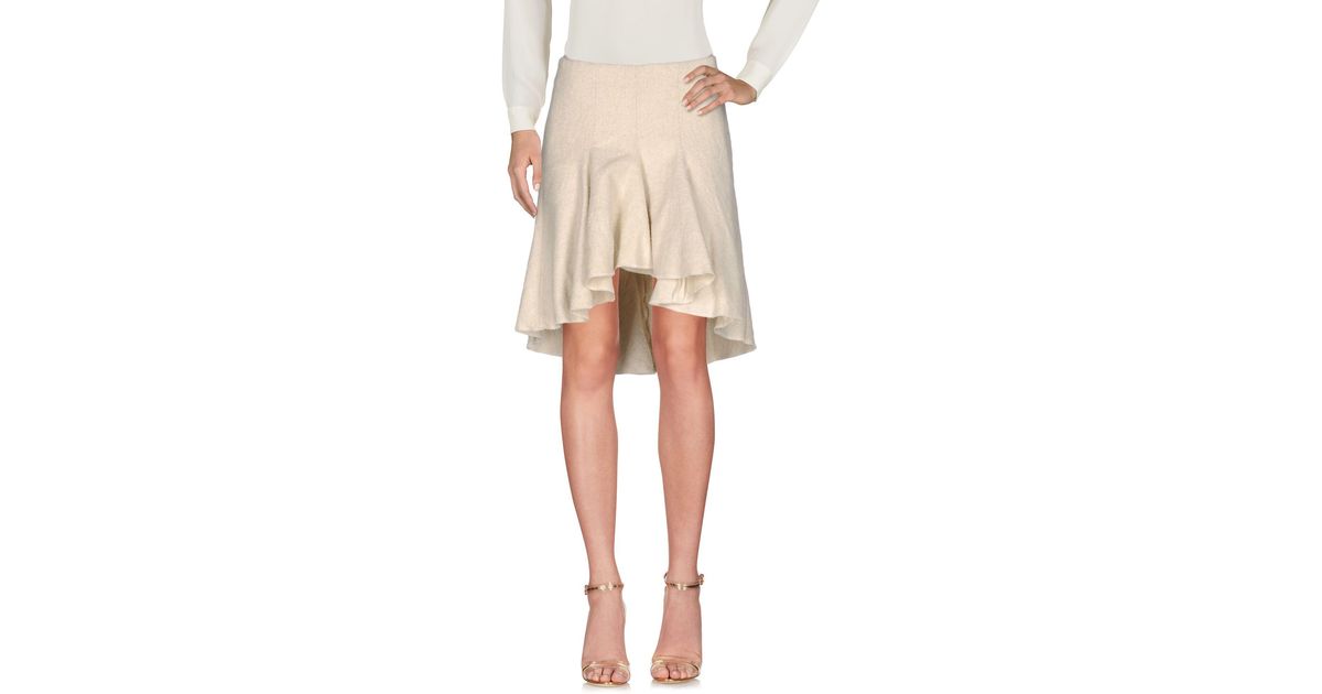 Dondup Flannel Mini Skirt in Beige (Natural) - Lyst