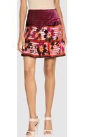 Forever 21 Striped Knee Length Skirt in Purple (magenta/black) | Lyst