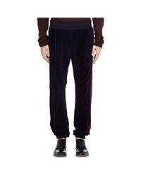 Lyst - Haider Ackermann Velvet Tux-stripe Sweatpants in Black for Men