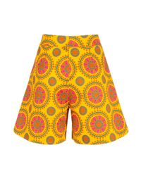 LaDoubleJ Good Butt Shorts Ruote Gialle In Cotton Stretch in Yellow - Lyst