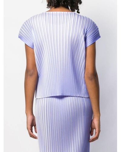 Pleats Please Issey Miyake Pleated T-shirt in Purple - Lyst