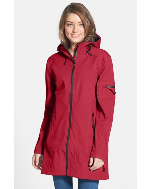 Ilse jacobsen 'rain 7b' Hooded Water Resistant Coat in Red | Lyst