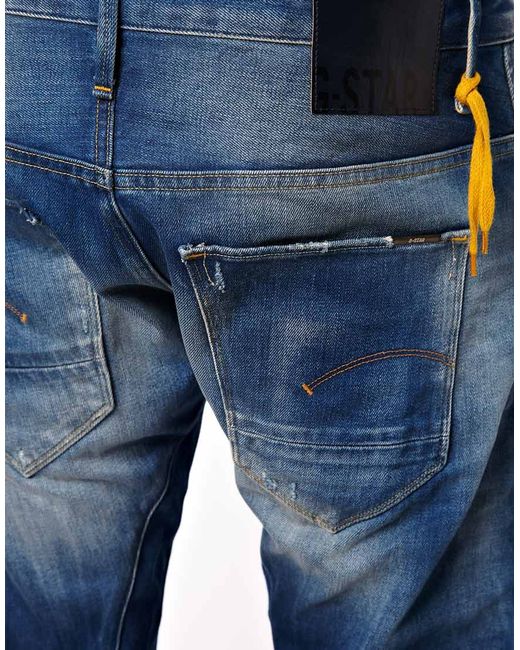 G-star raw G Star Jeans Arc 3d Slim Medium Aged Denim in Blue for Men ...