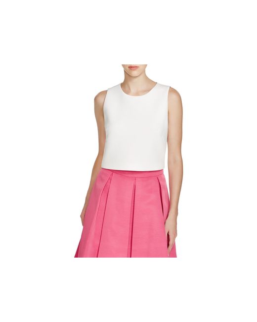 Eliza j Sleeveless Crop Top in White (Ivory) - Save 44% | Lyst