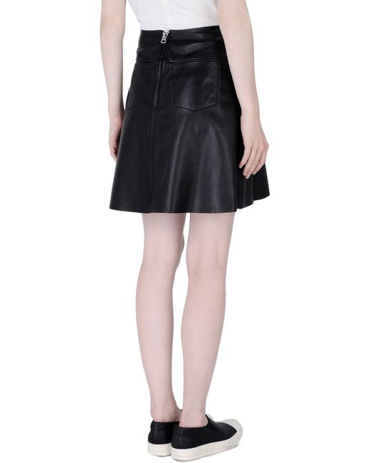 Acne Leather Skirt in Black | Lyst