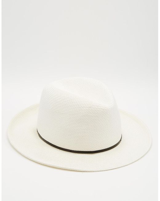 Catarzi Fedora Wide Brim Straw Hat in White for Men | Lyst