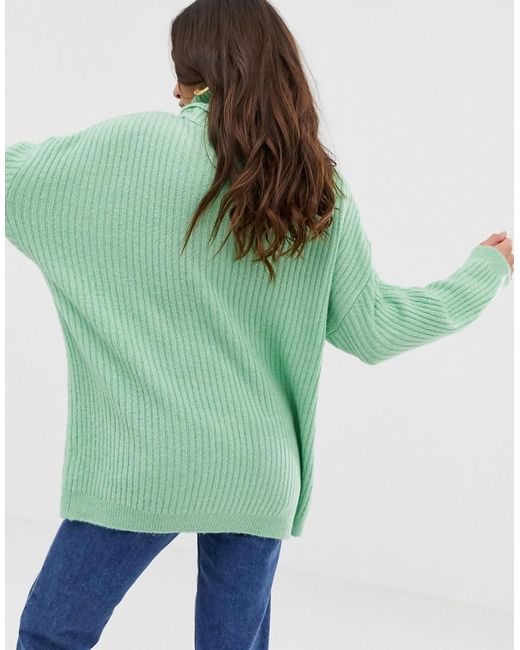 Lyst - Stradivarius Oversized Turtleneck Sweater In Green in Green