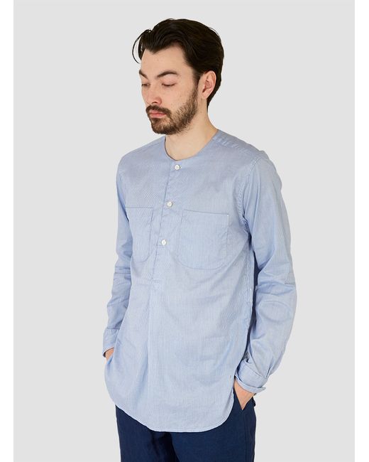 Engineered garments Blue Dobby Irving Shirt Blue Dobby Stripe in ...