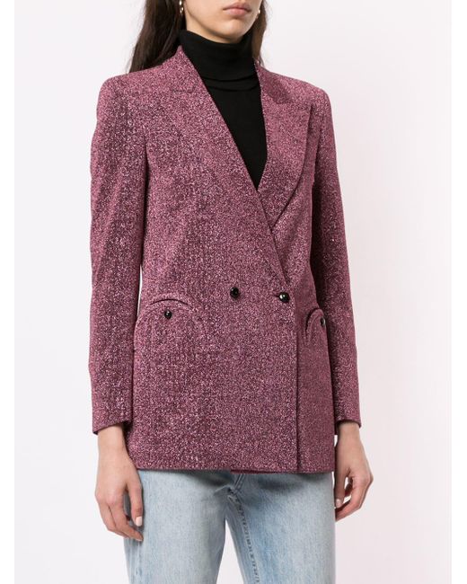 Blazé Milano Glitter Double Breasted Jacket in Pink - Lyst