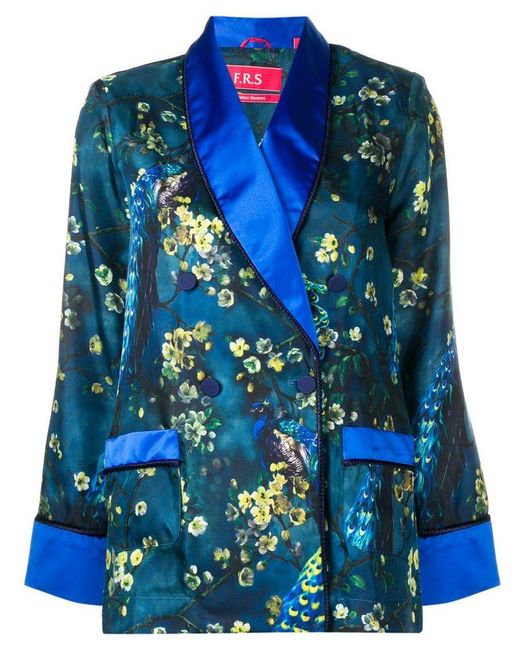 Lyst - F.R.S For Restless Sleepers Blossom Print Satin Shirt in Blue