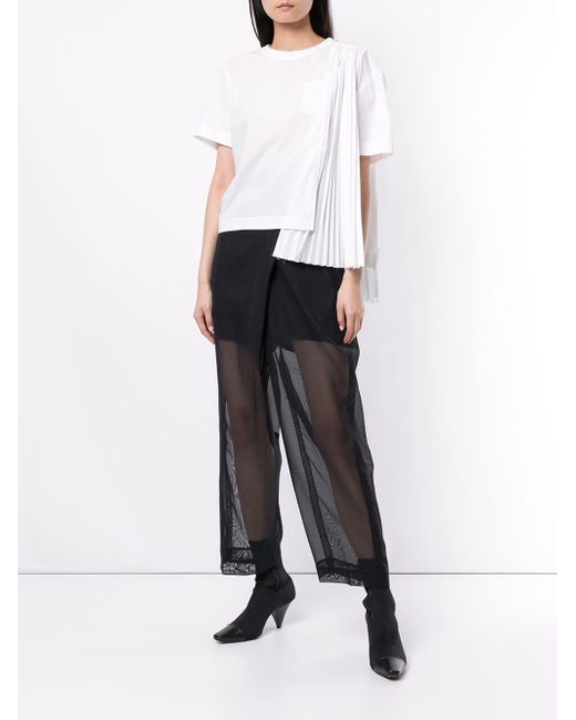 Toga Sheer Straight Leg Trousers in Blue - Lyst