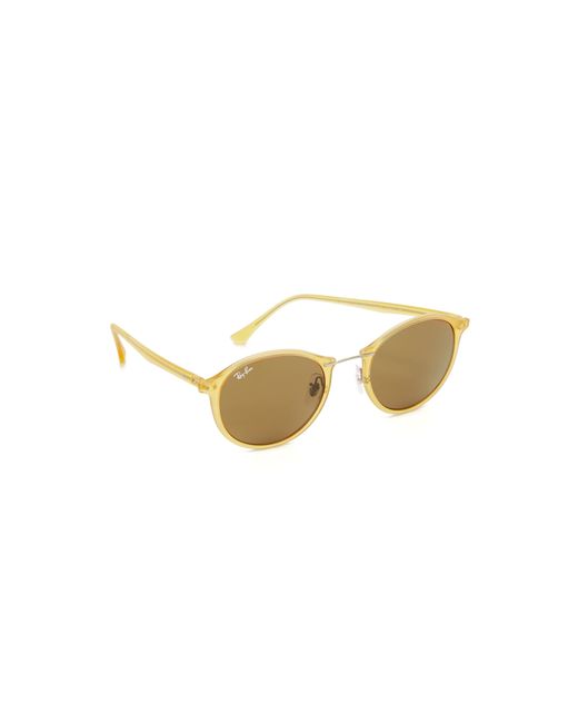 Ray-ban Tech Light Ray Round Sunglasses in Yellow | Lyst