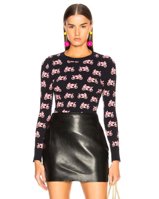 Lyst - Joos Tricot Bodycon Printed Jacquard Crew Neck Sweater in Black
