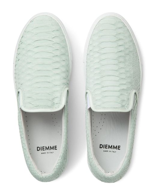 Diemme Silence White Python Skin Garda Slip-on Shoes in White for Men ...