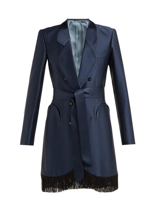 Lyst - Blazé Milano Let's Fly Sunshine Belted Fringed Silk Midi Dress ...