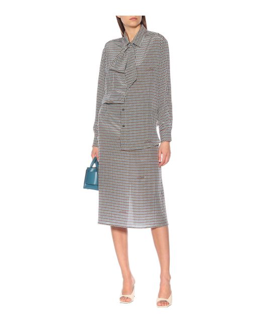 ROKH Houndstooth Silk Blouse - Lyst