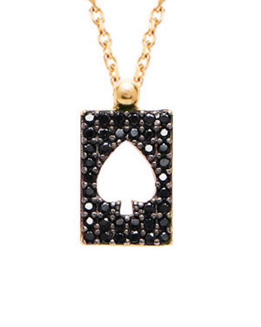 Lyst - Gabi Rielle 22k Over Silver Cz Necklace in Black