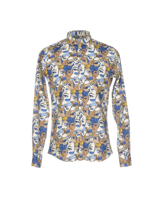 Aglini Shirt in Blue for Men | Lyst