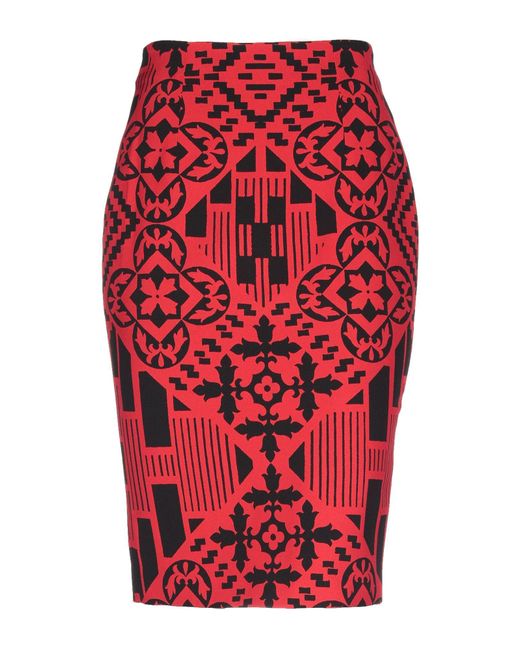 Lyst - Alexander McQueen Knee Length Skirt in Red