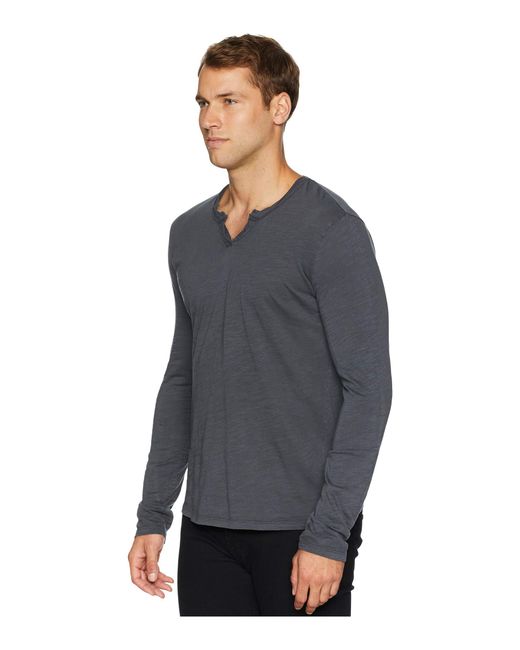 Lyst - Mod-o-doc Les Carillo Long Sleeve Notch Slub Jersey V-neck (grey ...