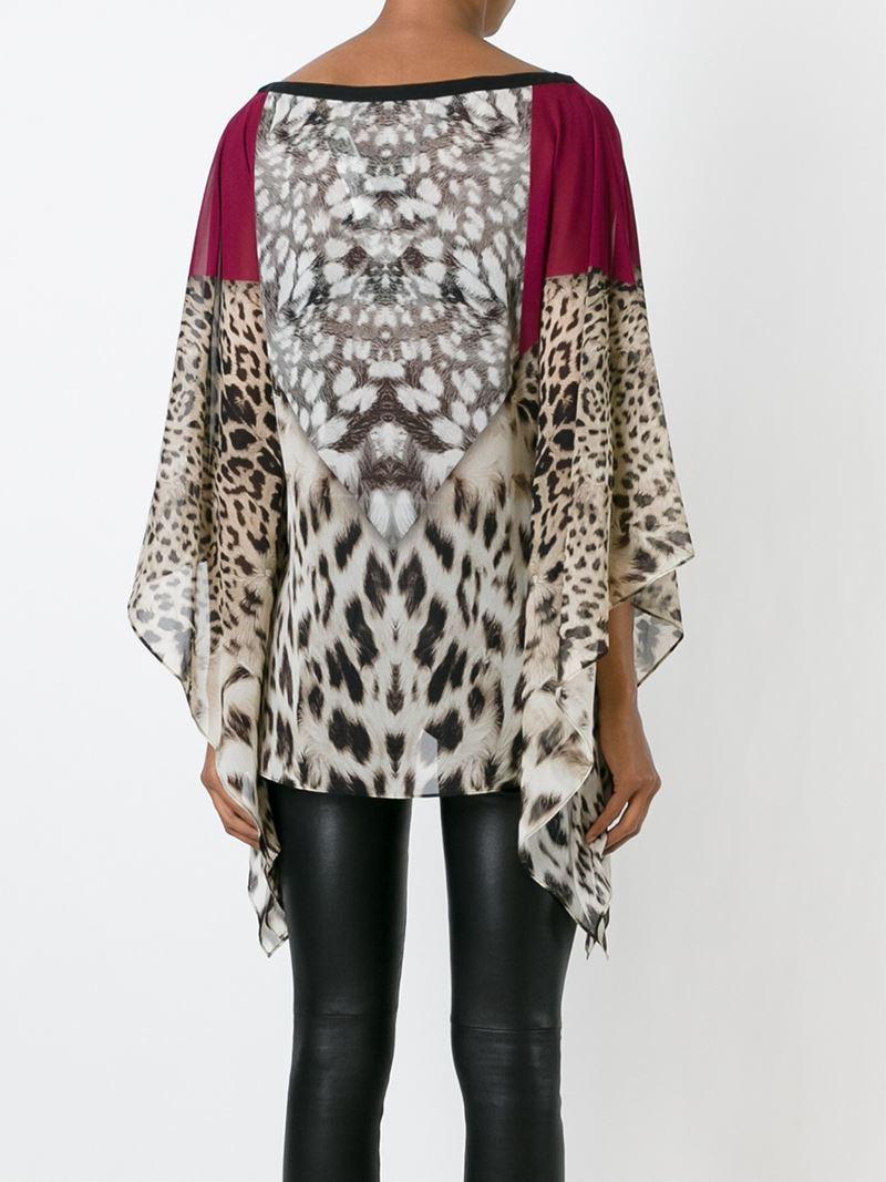 Roberto Cavalli Silk Animal Print Kaftan - Lyst