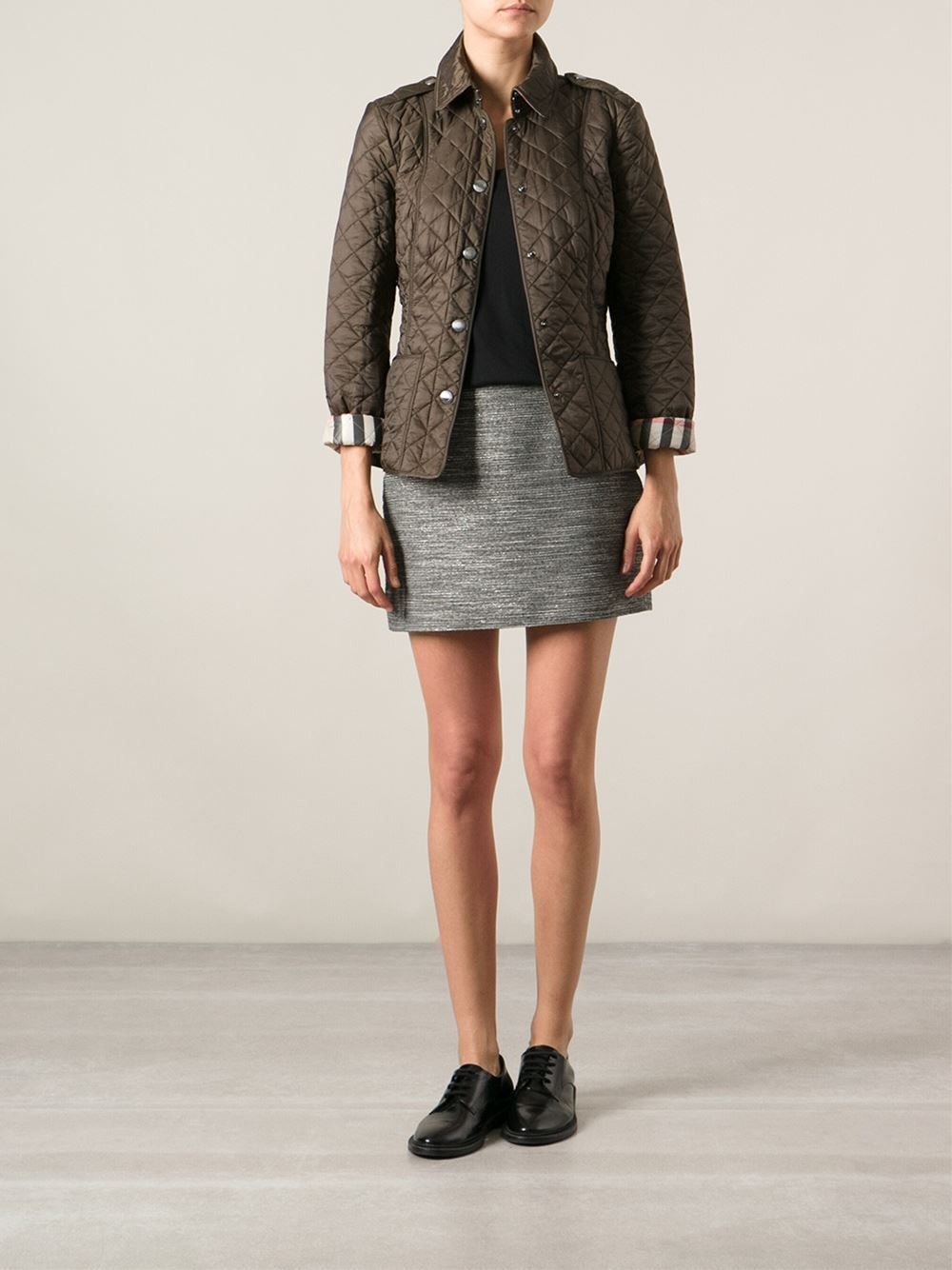 Burberry brit Quilted Jacket in Green | Lyst Burberry brit Quilted Jacket in Green | Lyst