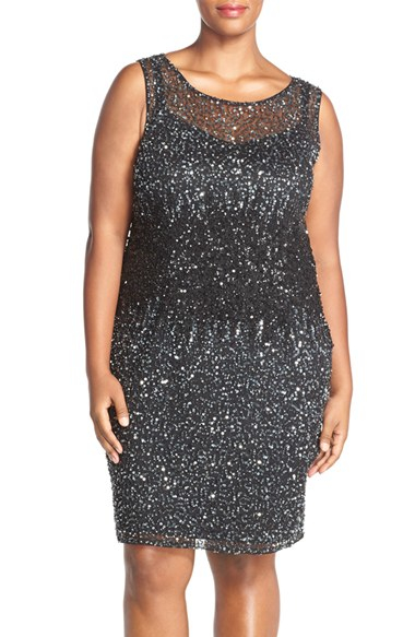 Adrianna Papell Beaded Sleeveless Cocktail Dress In Black Lyst