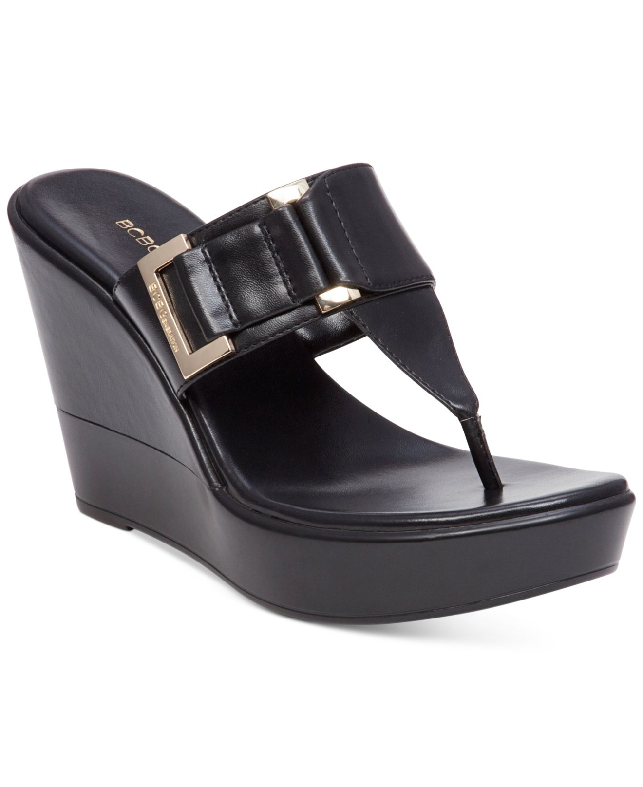 Bcbgeneration Quartz Platform Wedge Sandals in Metallic | Lyst
