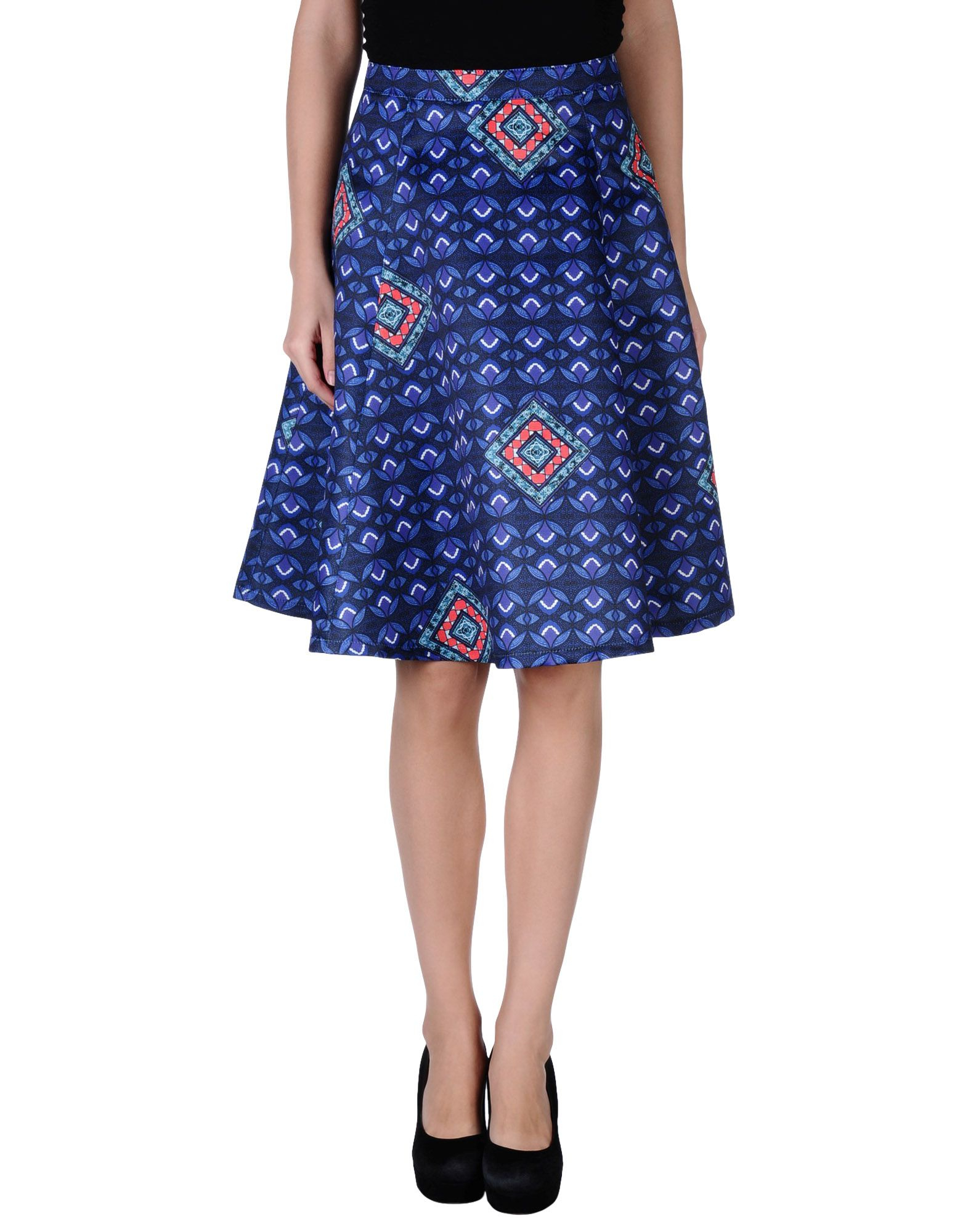 Soallure Knee Length Skirt in Blue (Dark blue) - Save 66% | Lyst