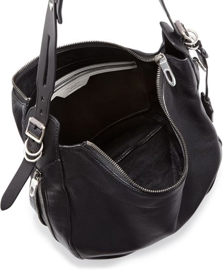 Rag & Bone Bradbury Pebbled Leather Hobo Bag in Black | Lyst