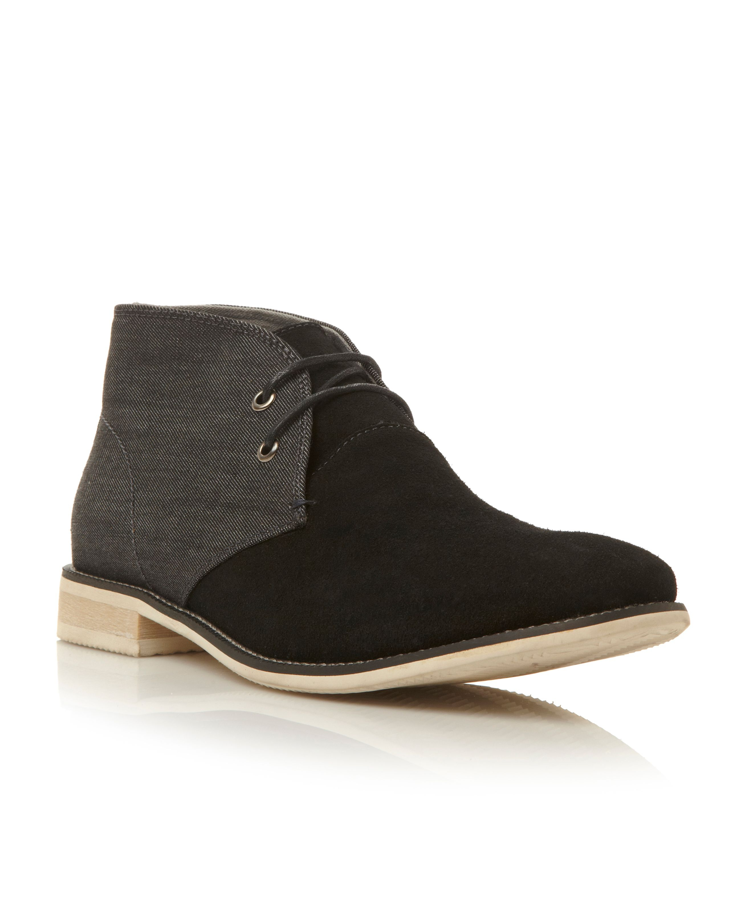 Steve Madden Savantt Suede Desert Boot in Beige for Men (Black) | Lyst
